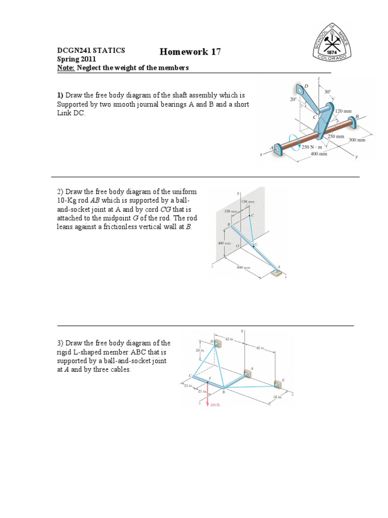 Free Body Diagrams in Statics | PDF | Mechanical Engineering | Physics