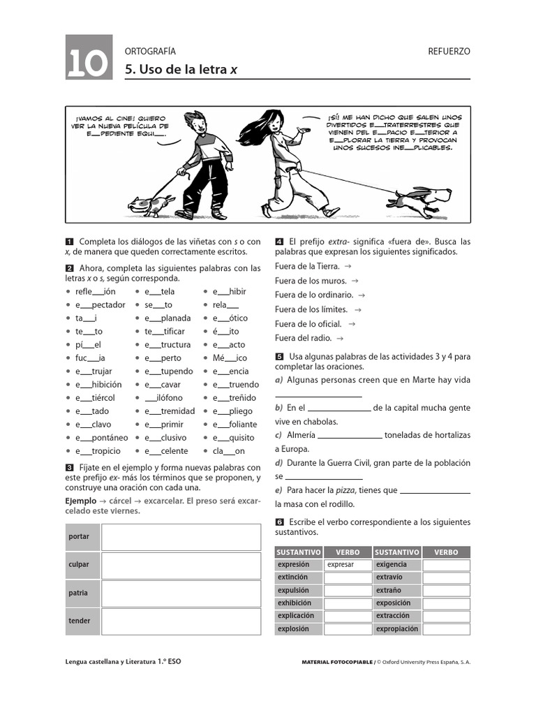 10 REF - El Uso de La Letra X | PDF | Idiomas | Artes del Lenguaje y ...