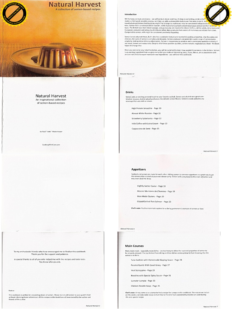 A Collection of Semen Based Recipes | PDF