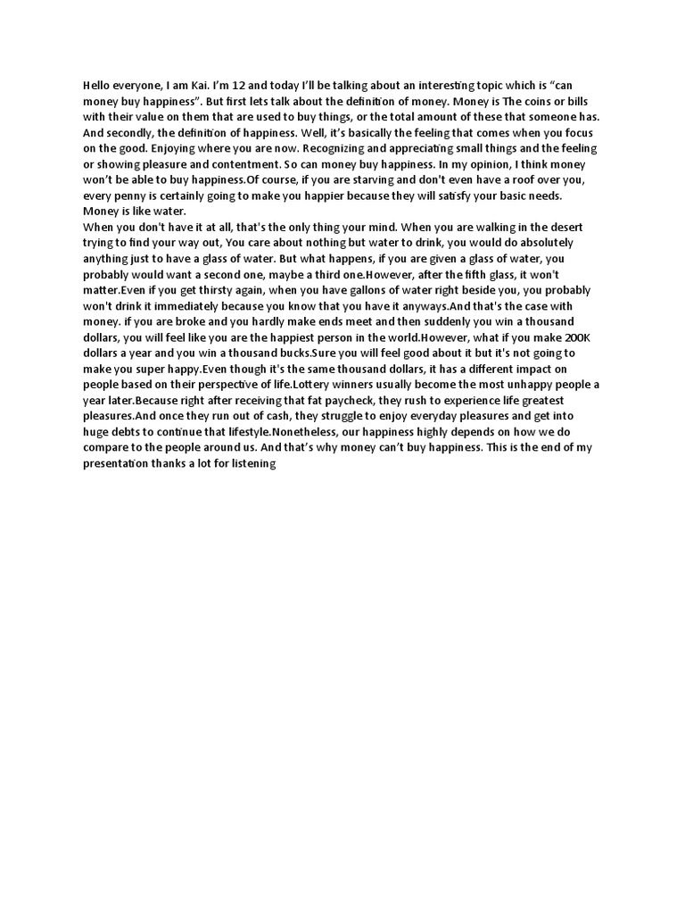 Can Money Buy Happiness | PDF