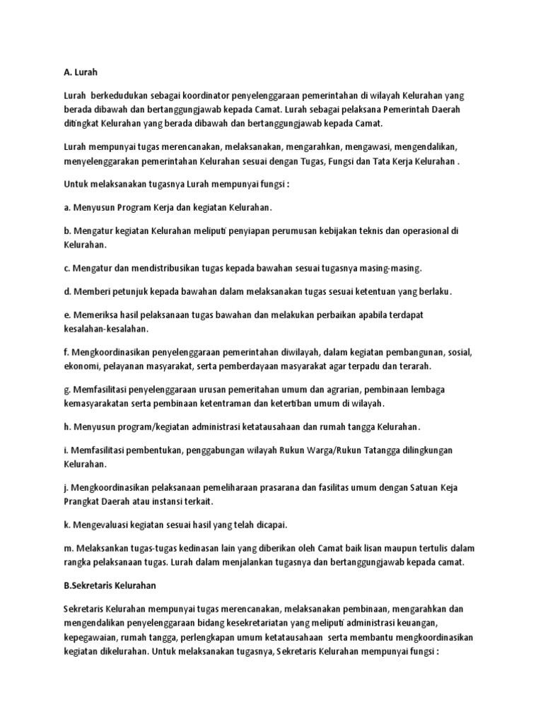 Tugas Kelurahan | PDF | Karier & Perkembangan | Griya & Taman