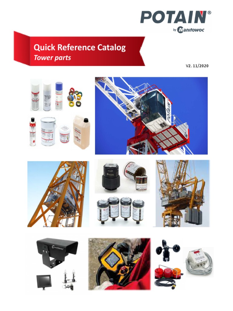 Quick Reference Catalog: Tower Parts | PDF | Elevator | Crane (Machine)