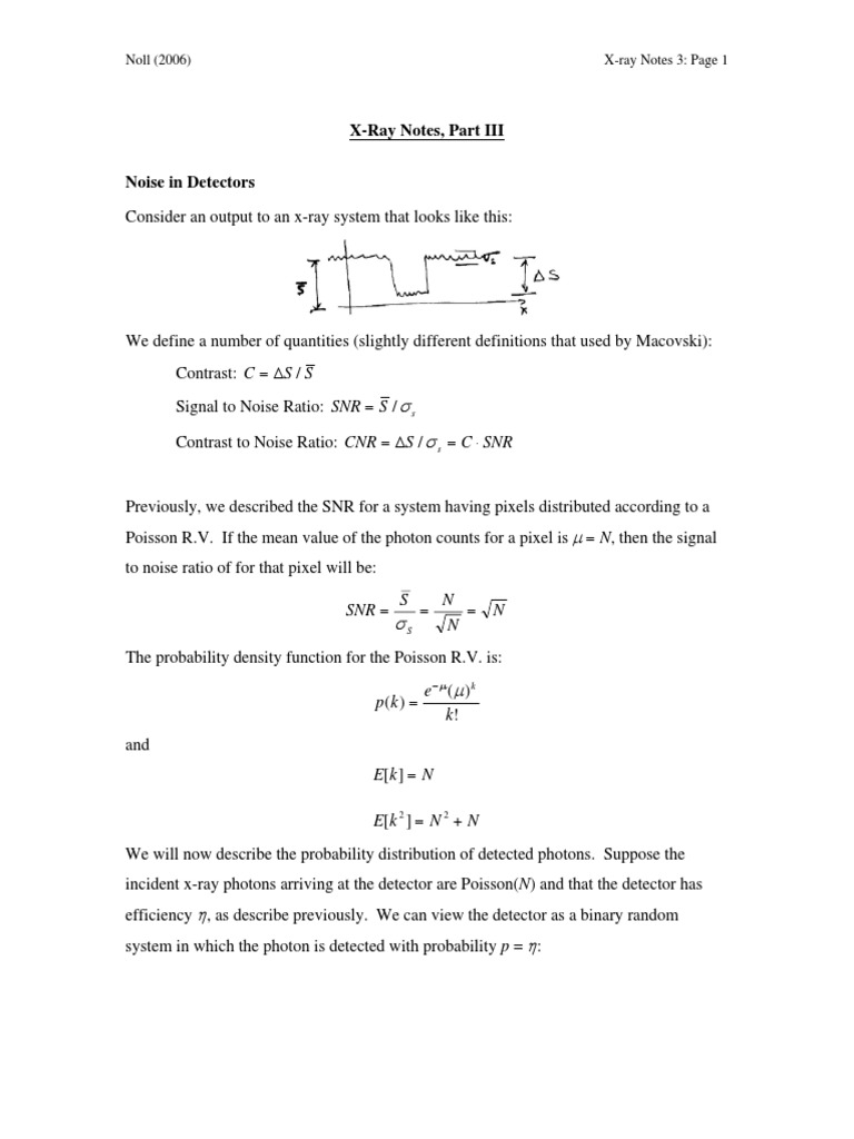 X-Ray Notes Part3 of 3 | PDF | Signal To Noise Ratio | Attenuation