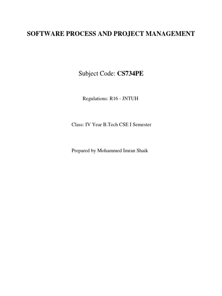 Software Process and Project Management | PDF | Project Management ...