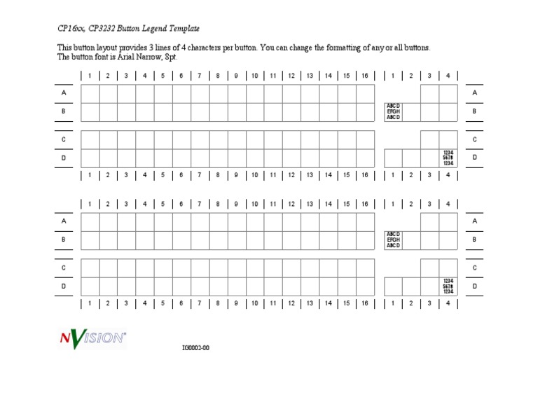 CP16xx Button Layout Template | PDF | Typography | Text