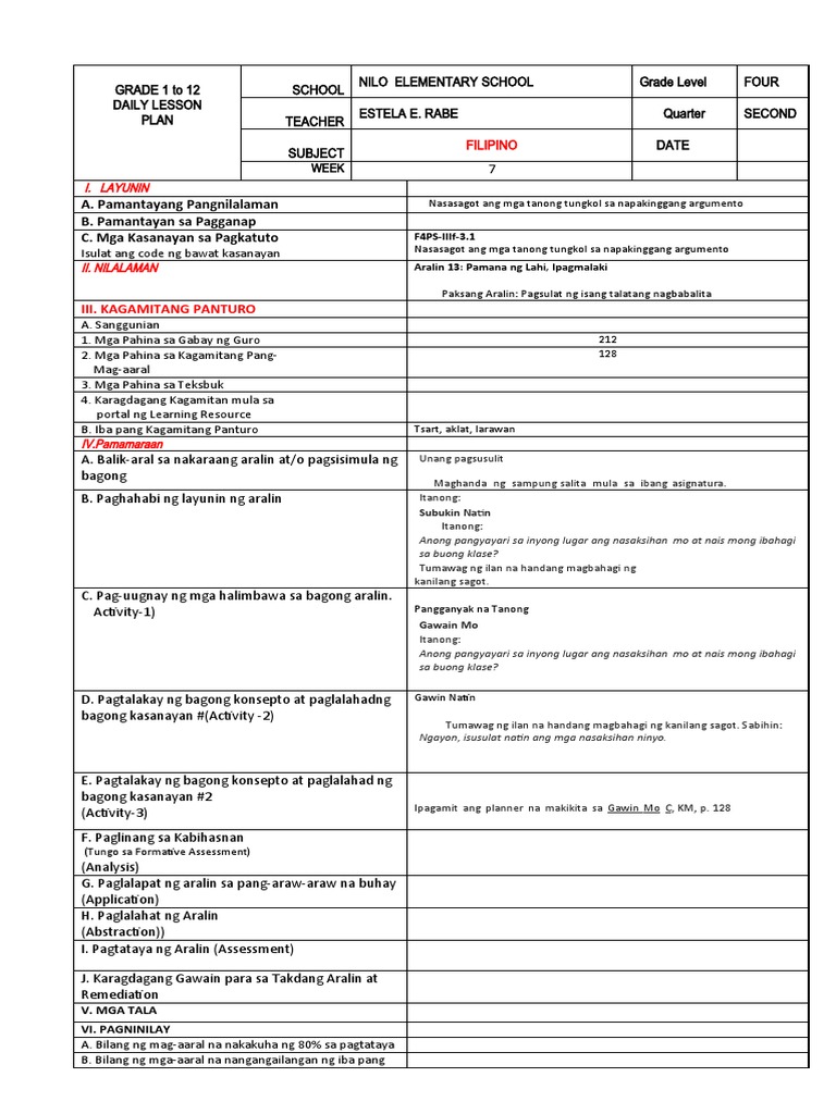 Filipino-2nd Cot | PDF