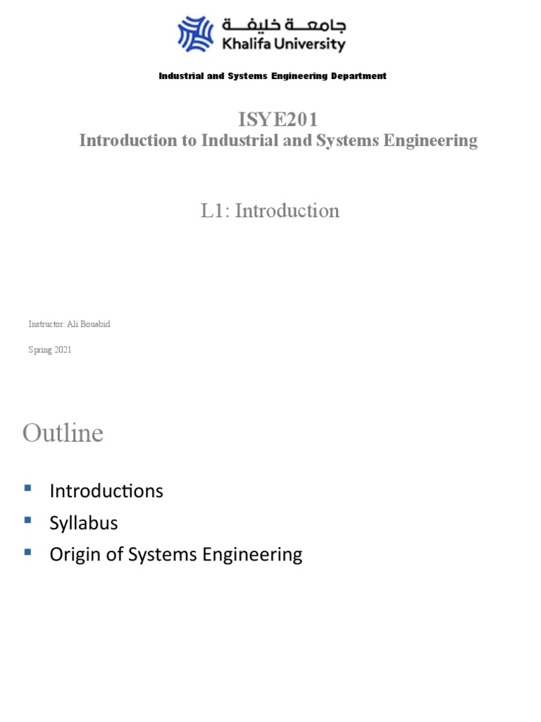 Lecture 1 Introduction | PDF | Systems Engineering | System