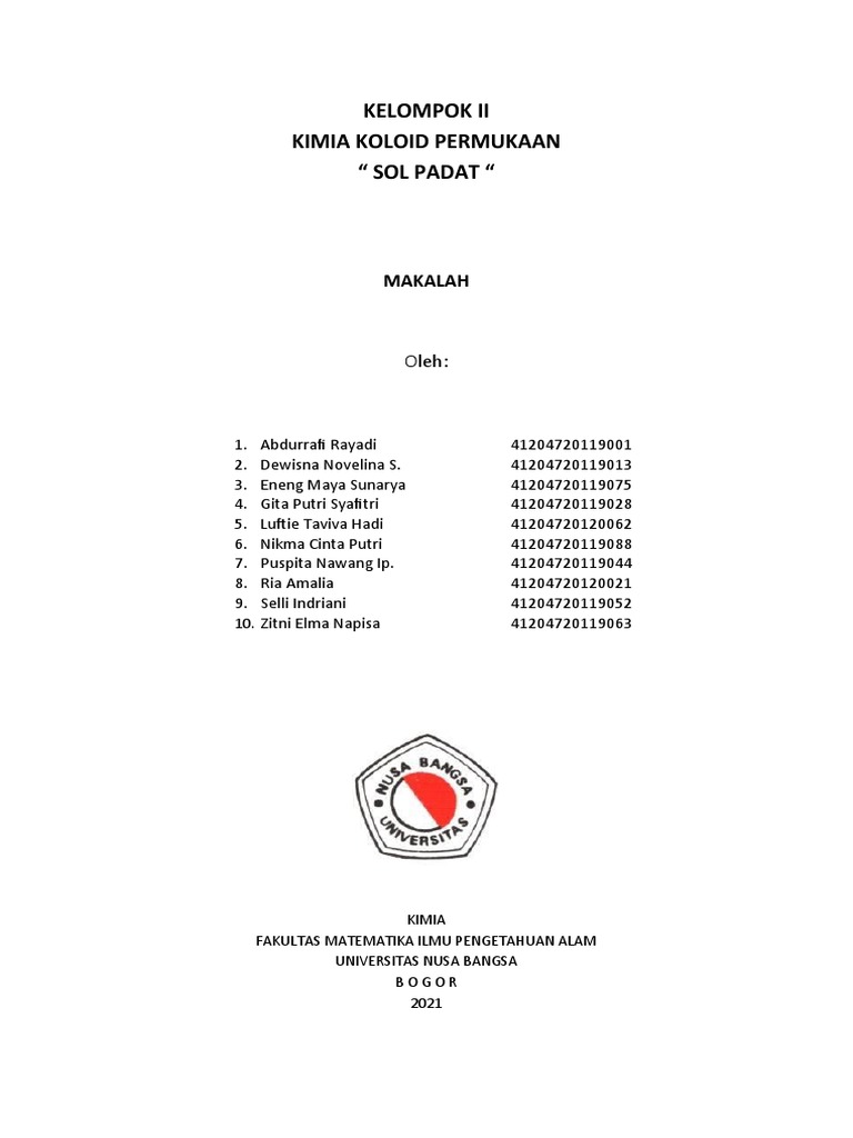 Koloid Sol Padat (1) - 1 | PDF