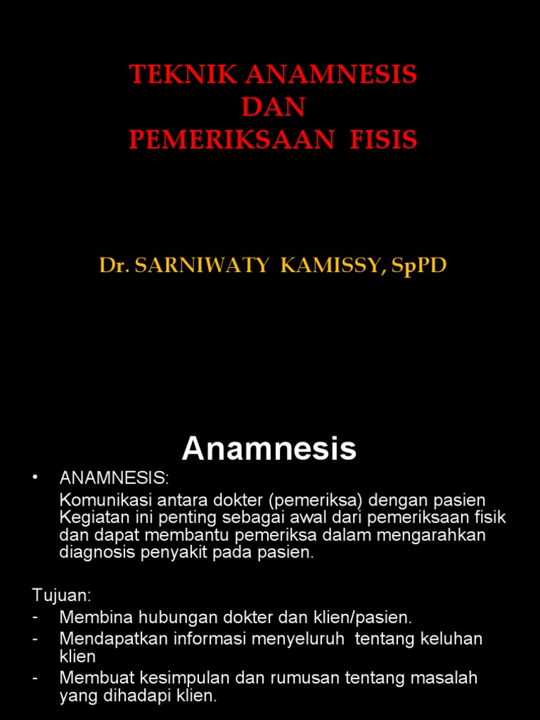 Teknik Anamnesis Dan Pemfis | PDF