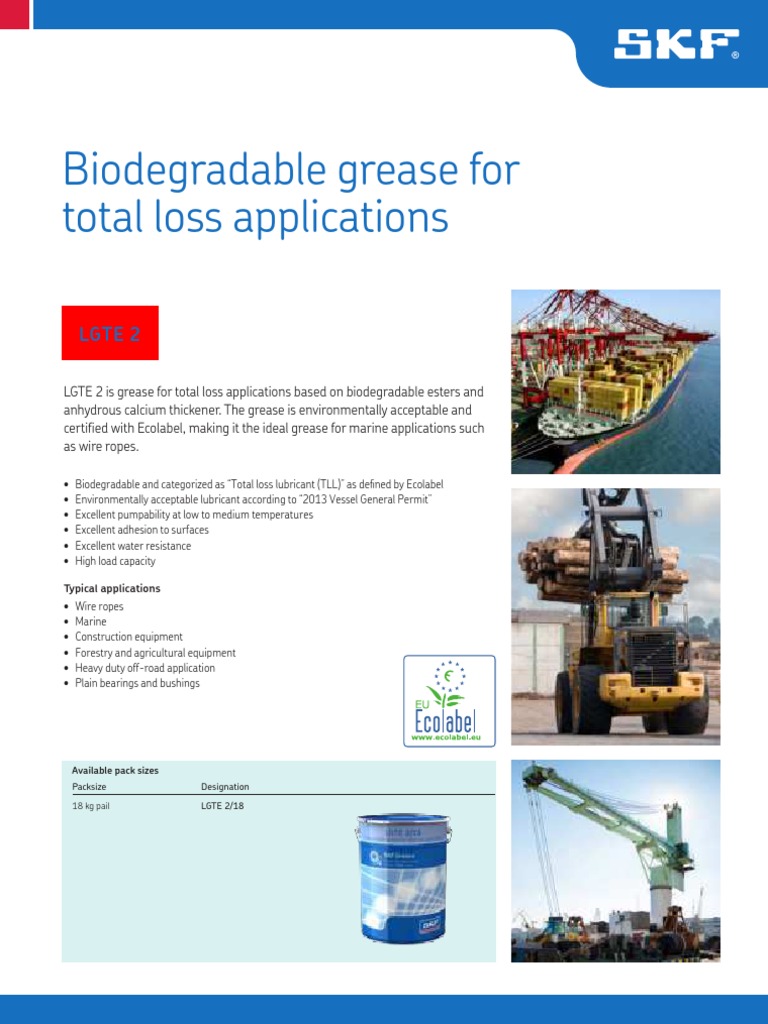 Biodegradable Grease For Total Loss Applications: Lgte 2 | PDF ...