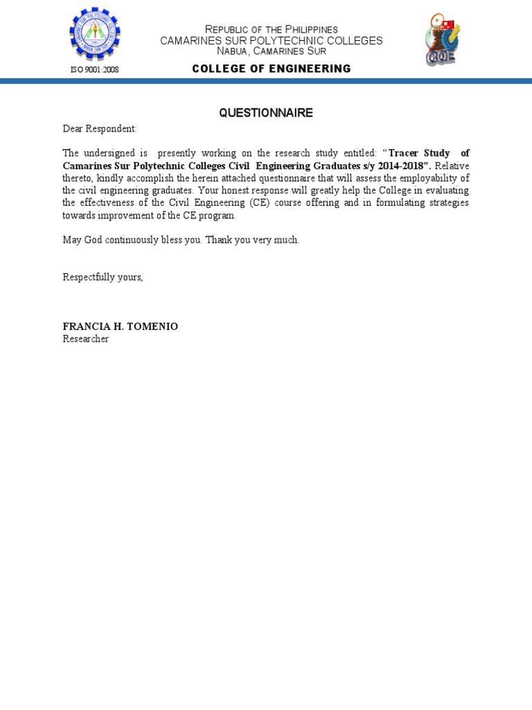 Employability Questionnaire | PDF | Engineering | Design