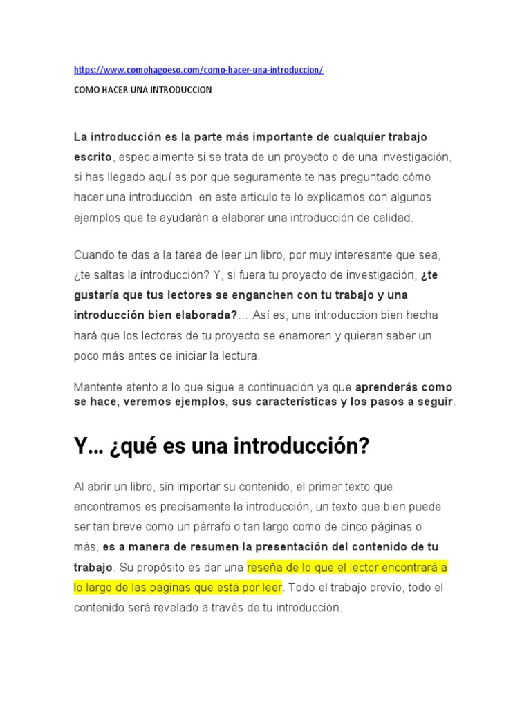 Como Hacer Una Introduccion | PDF | Libros | Science