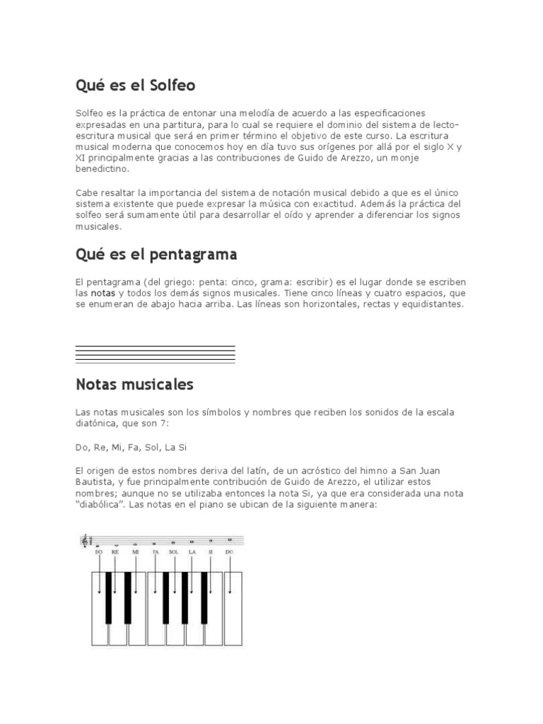 Qué es el Solfeo | PDF | Clave | Notación musical