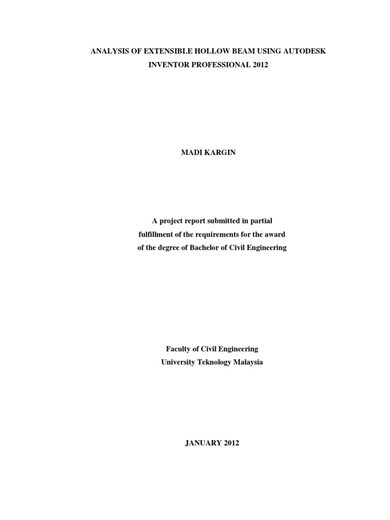 Full Text (Kargin Madi Thesis Bachelor UTM Final Year) | PDF | Bending ...