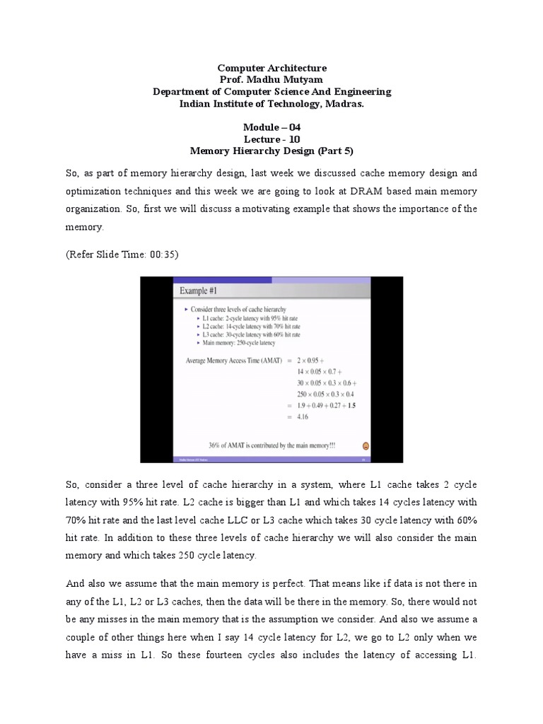 Lec 10 | PDF | Dynamic Random Access Memory | Cpu Cache