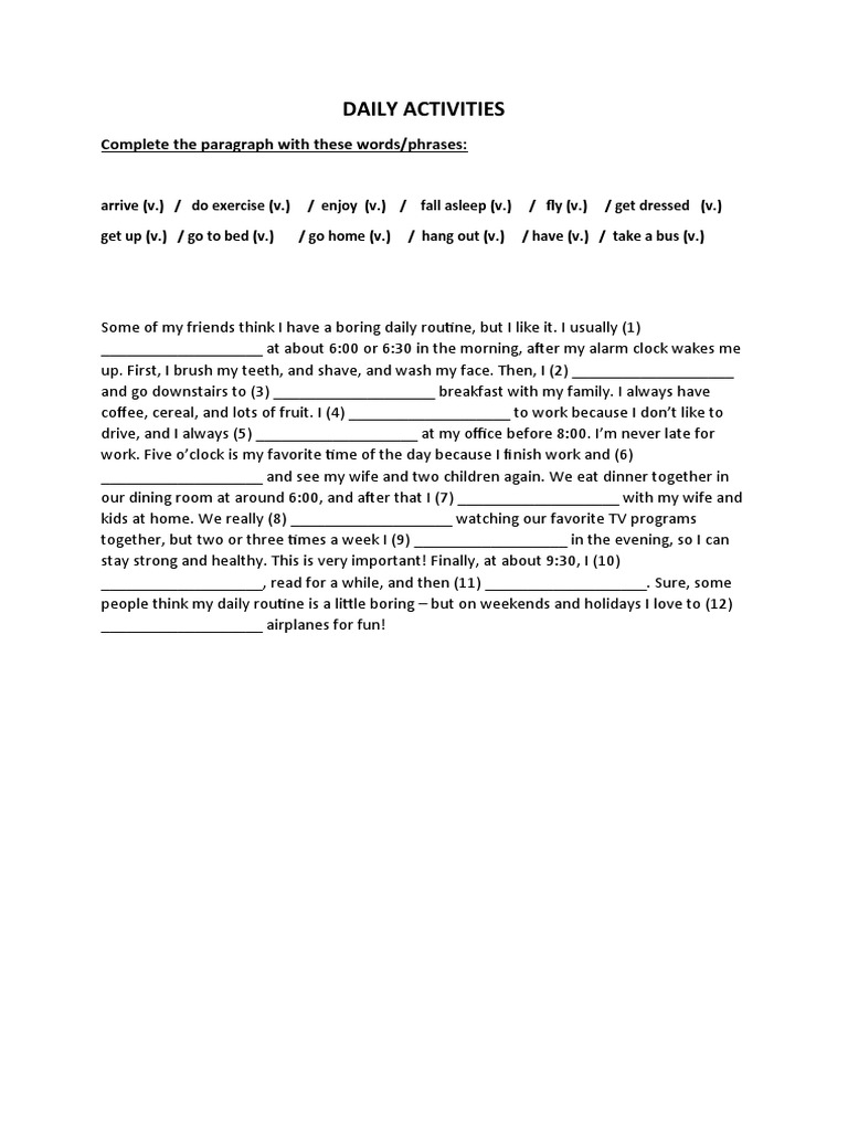 Present Simple + Daily Routines | PDF