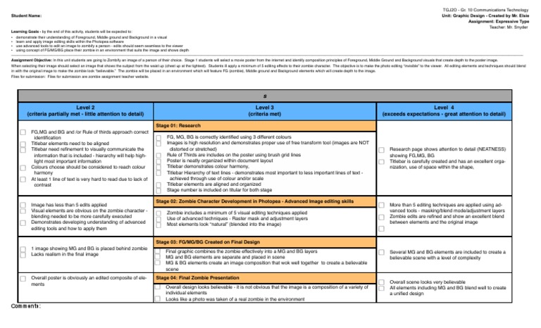 Zombify Your Image: Graphic Design Assignment | PDF | Image Editing ...