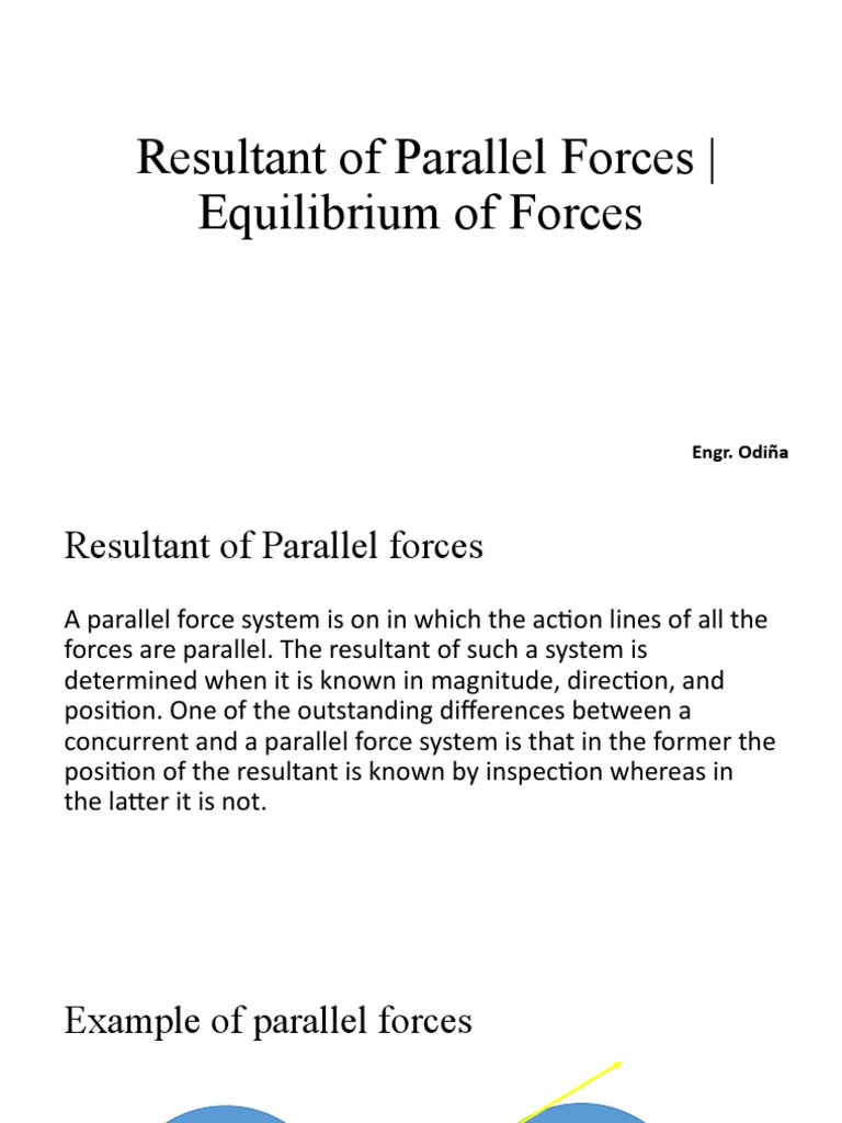Resultant of Parallel Forces Explained | PDF | Force | Physical Quantities