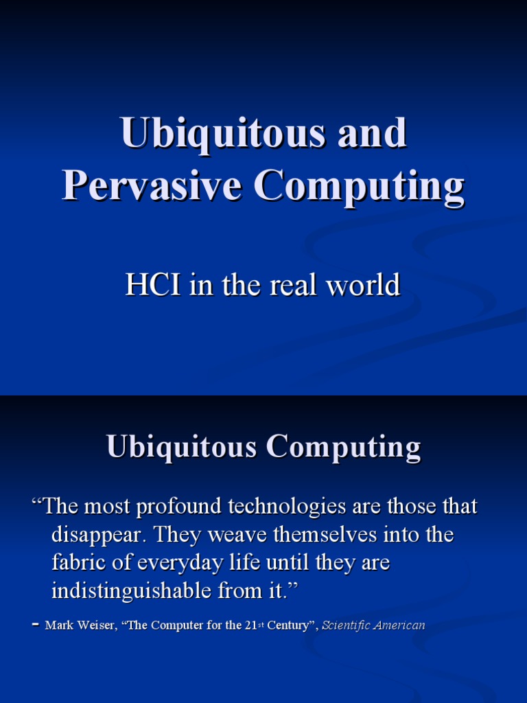 Ubiquitous and Pervasive Computing | PDF | User Interface | Information Science