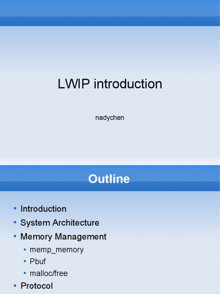 Lwip Introduction | PDF | Transmission Control Protocol | Network Congestion