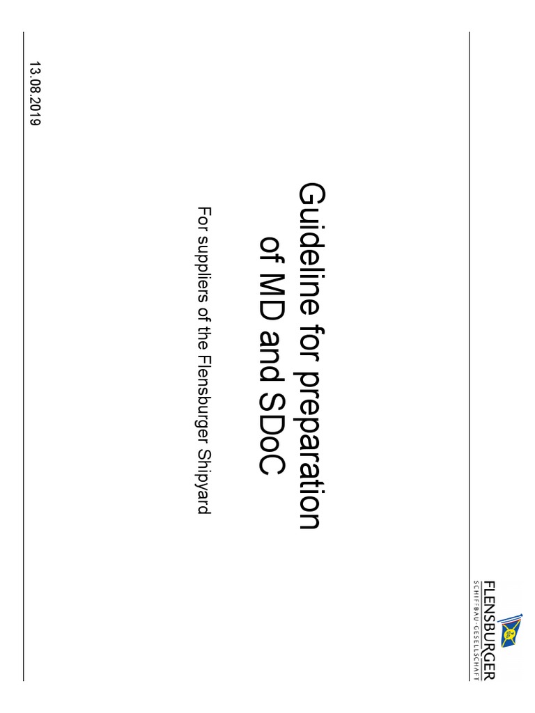MD & SDoC Guidelines for Suppliers | PDF