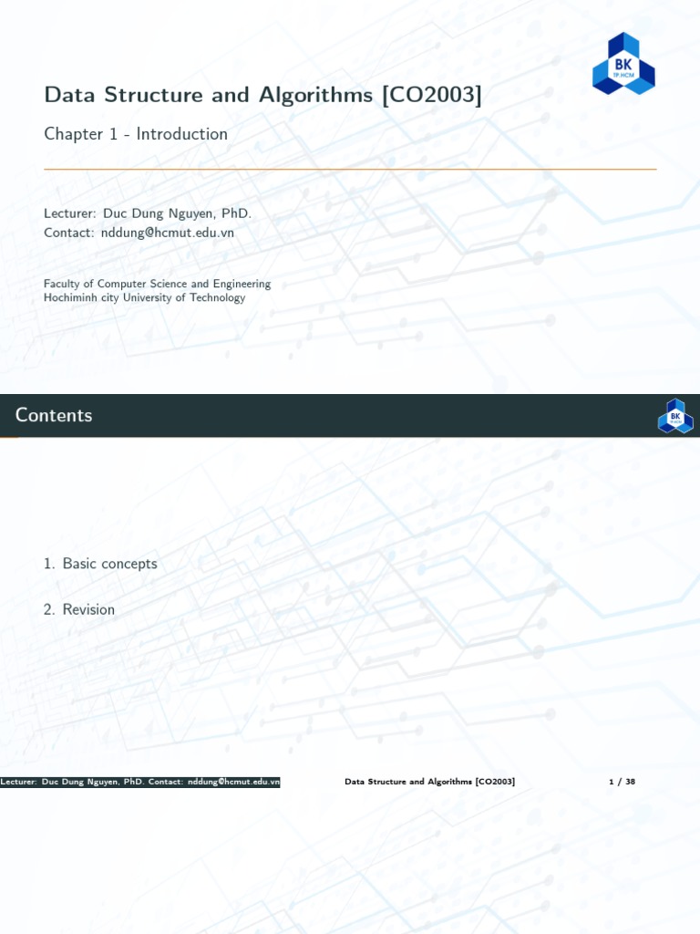 Data Structure and Algorithms (CO2003) : Chapter 1 - Introduction | Download Free PDF | Pointer ...