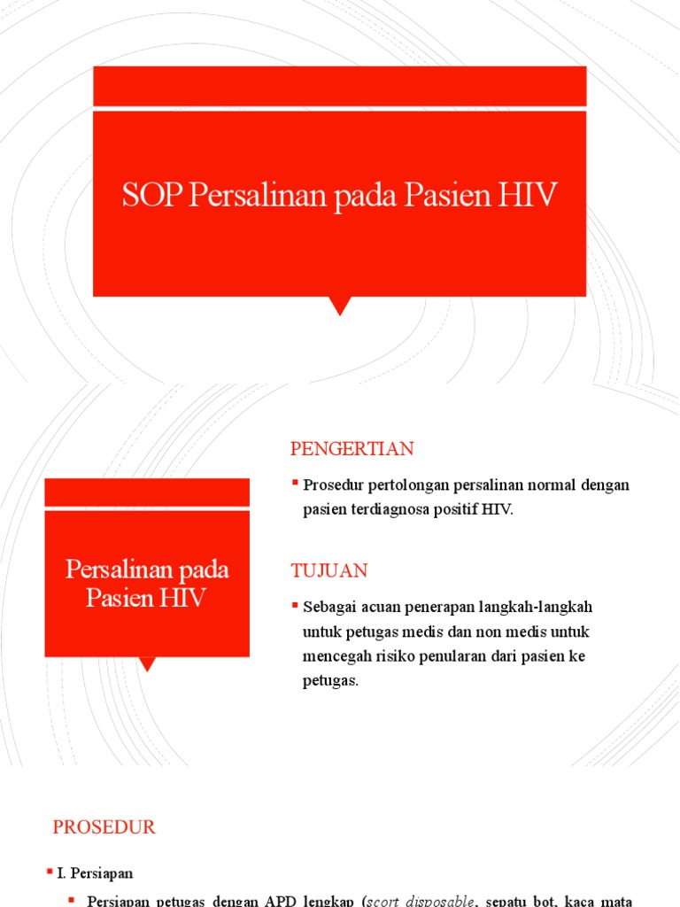 SOP Persalinan Pada Pasien HIV | PDF | Pengembangan Diri | Sains & Matematika