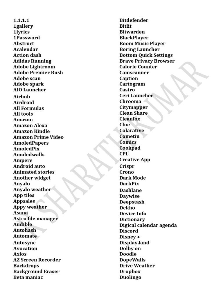 Apps List | PDF | Software Companies Of The United States | Application ...