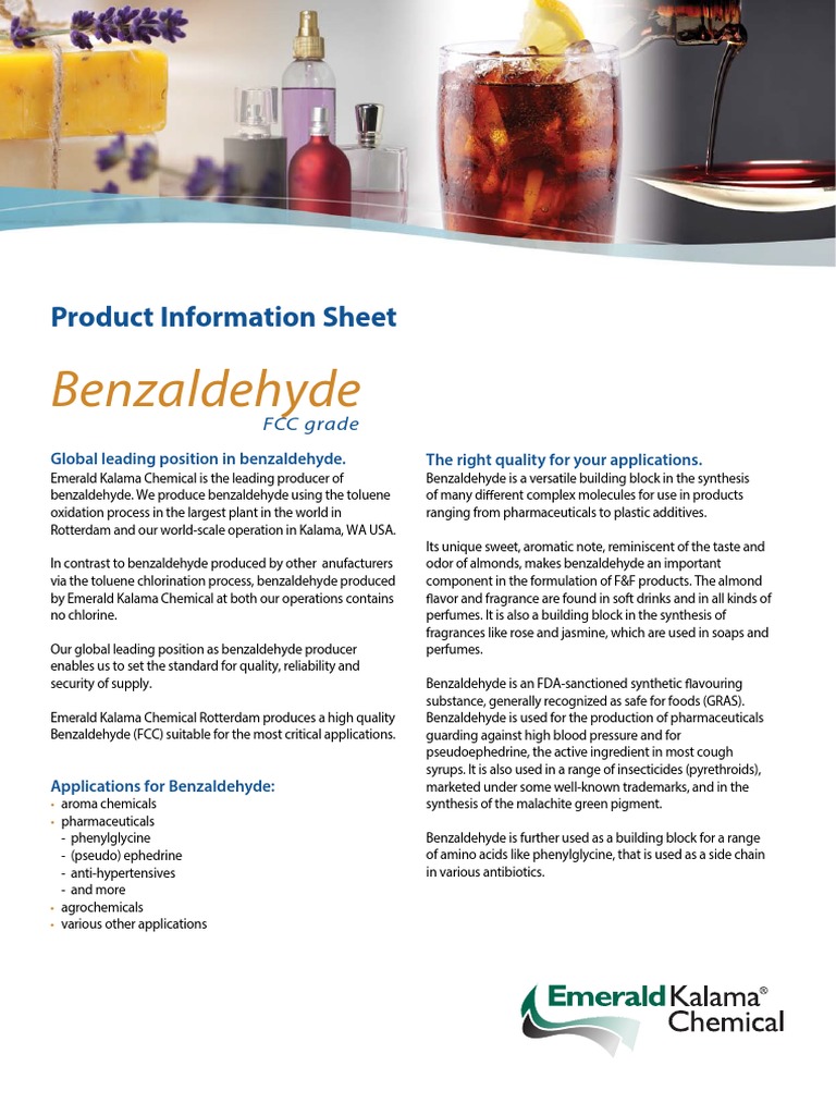 Benzaldehyde: Product Information Sheet | PDF | Perfume | Flavor