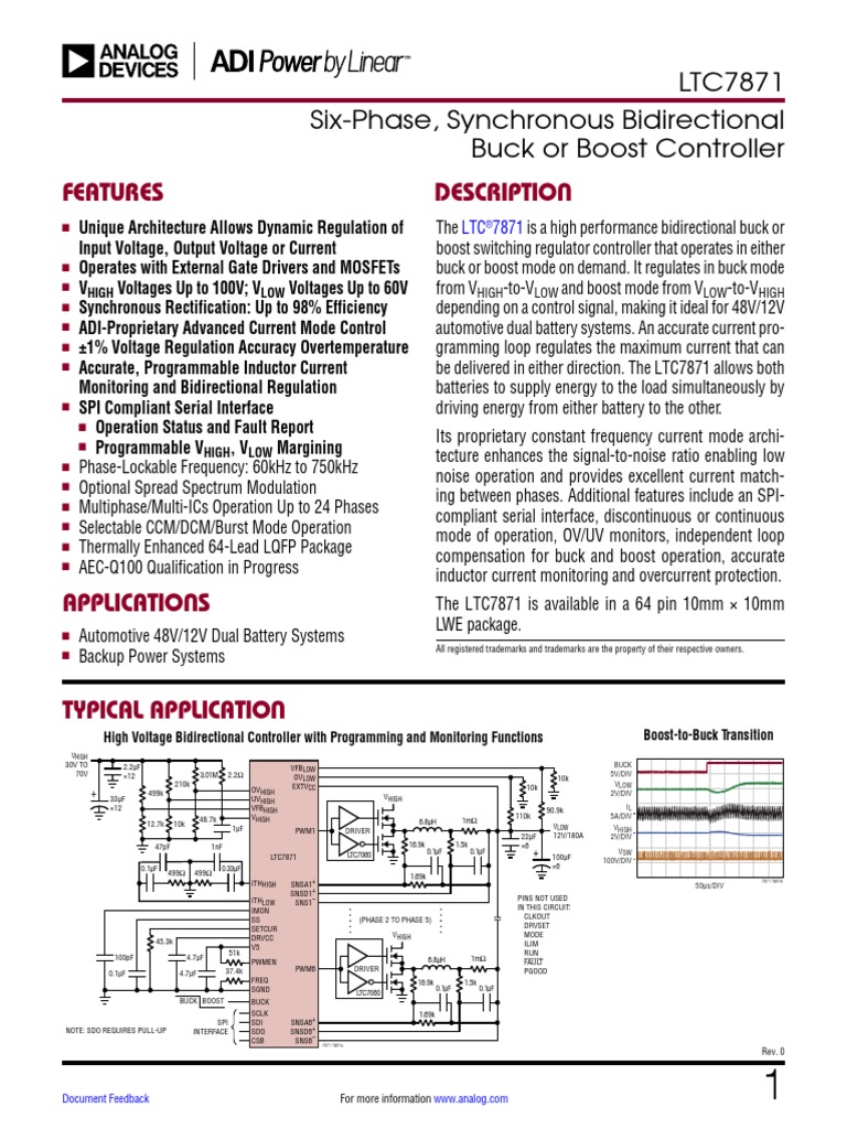 Features Description: LTC7871 Six-Phase, Synchronous Bidirectional Buck ...