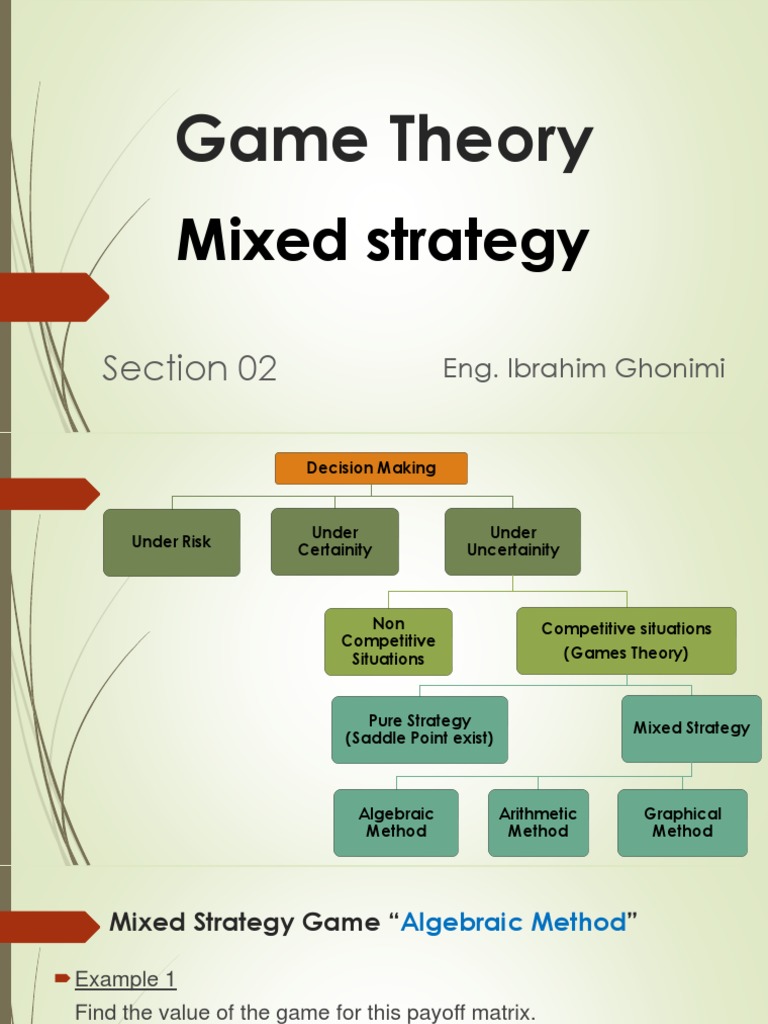 Game Theory: Mixed Strategy | PDF | Teaching Mathematics | Mathematical ...
