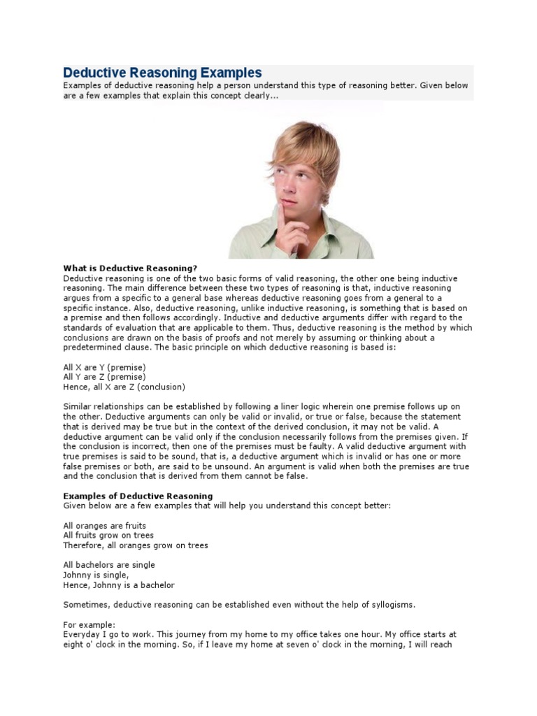 Deductive Reasoning Examples | PDF | Deductive Reasoning | Argument