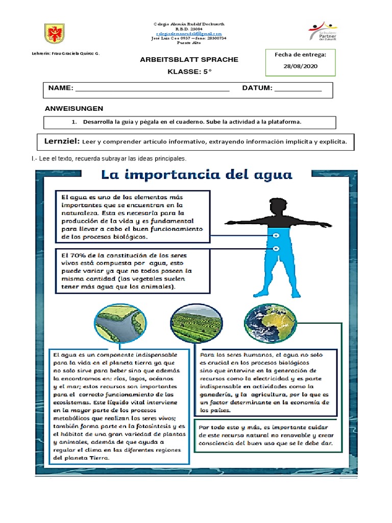 Texto Informativo - El Agua | PDF