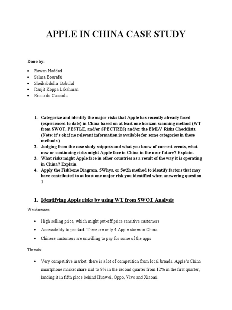 Apple China Case Study | PDF | Apple Inc. | Business