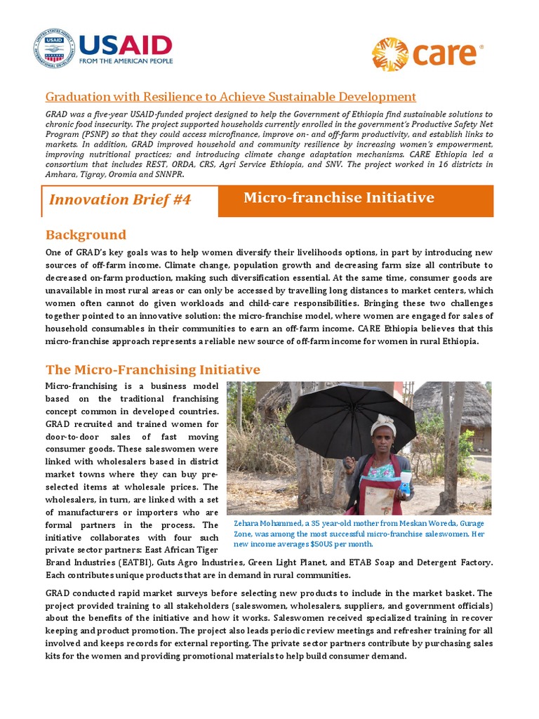 Micro-Franchise Initiative Provides Off-Farm Income Opportunities for ...