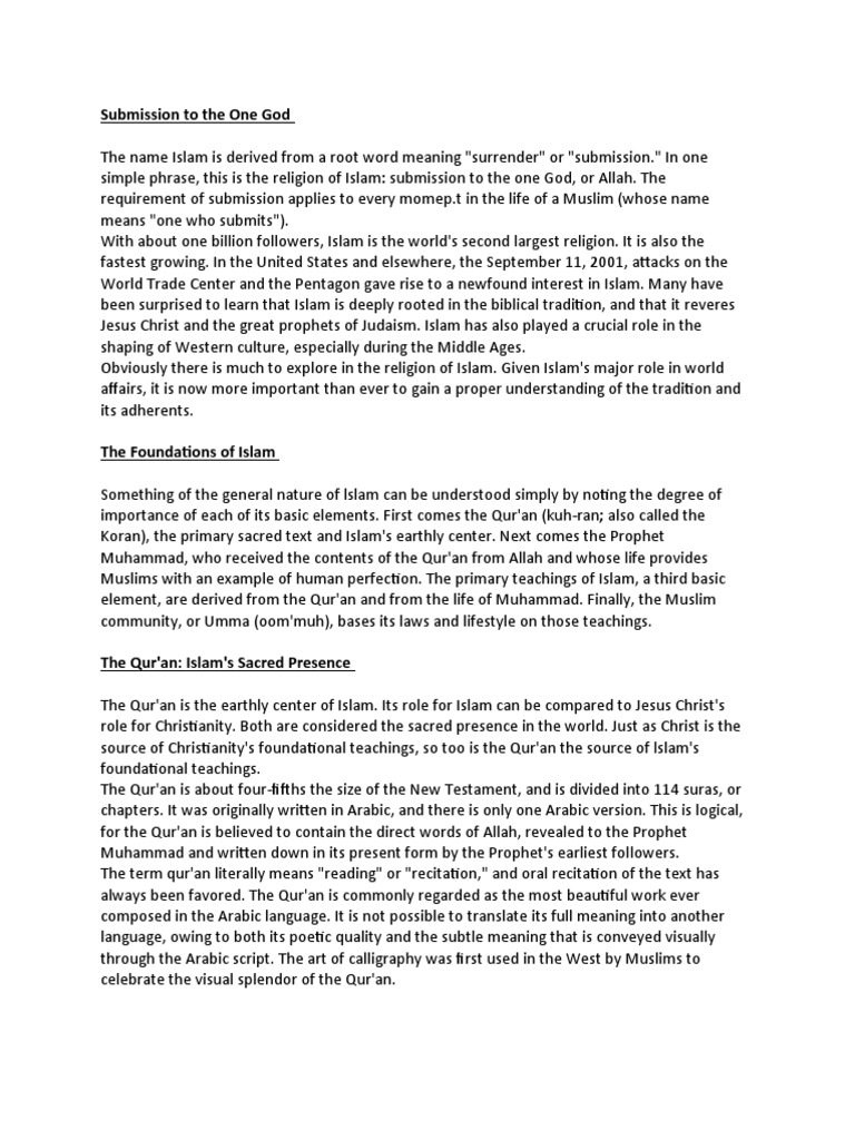 The Foundations of Islam: An Overview of the Core Beliefs, Sacred Texts ...