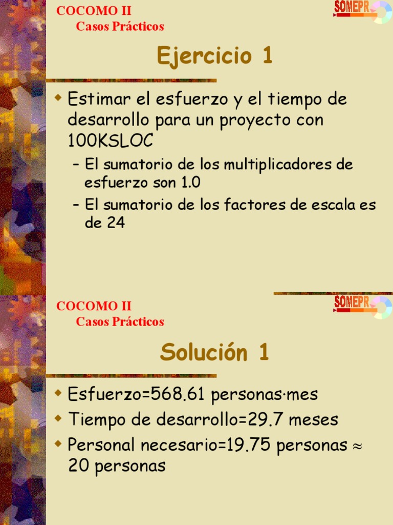 COCOMO II Examples | PDF | Software | Gestión de proyectos