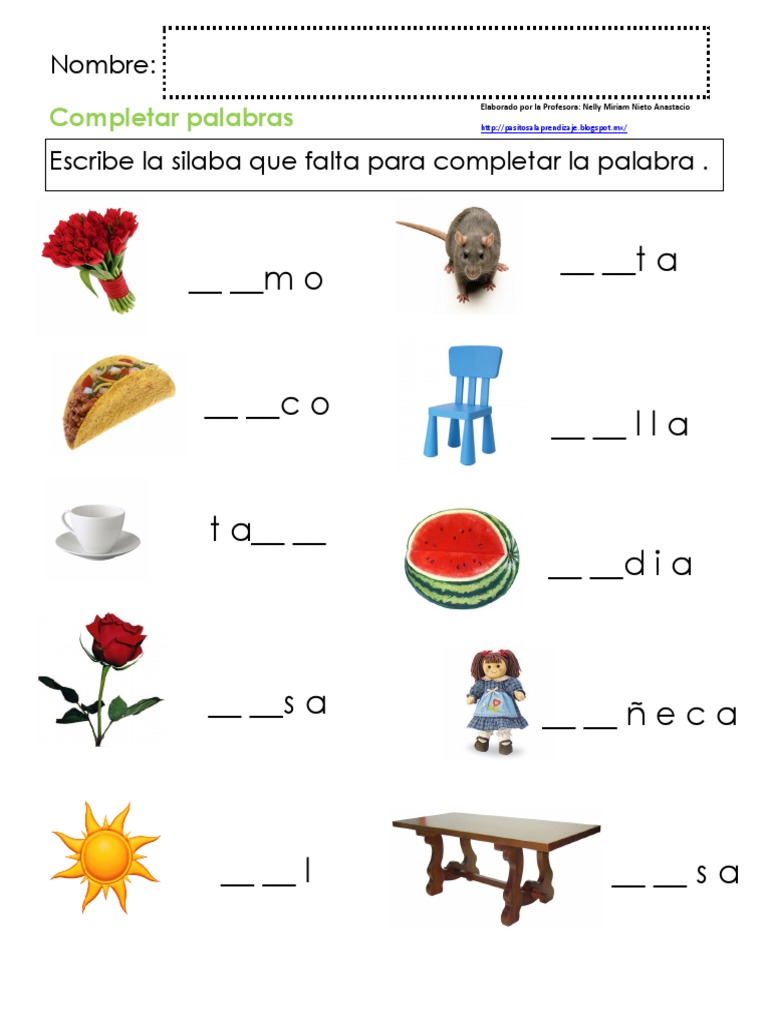 Completar Palabras | PDF