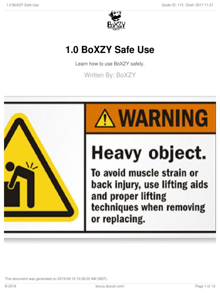 1.0 BoXZY Safe Use | PDF | Laser | Safety