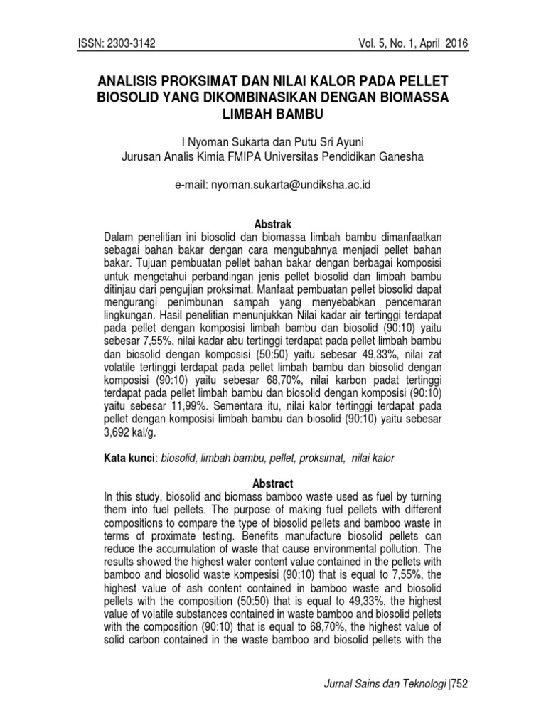 Analisis Kalor dan Proksimat Pellet Biosolid | PDF | Teknologi & Rekayasa