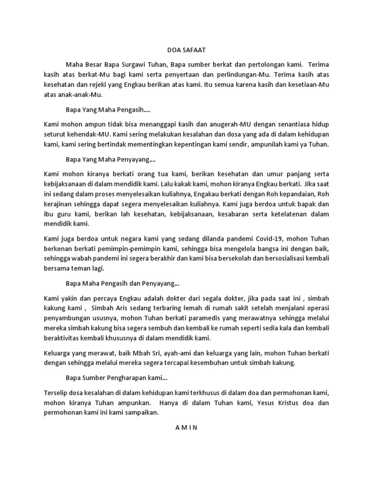 Doa Safaat | PDF | Gaya Hidup