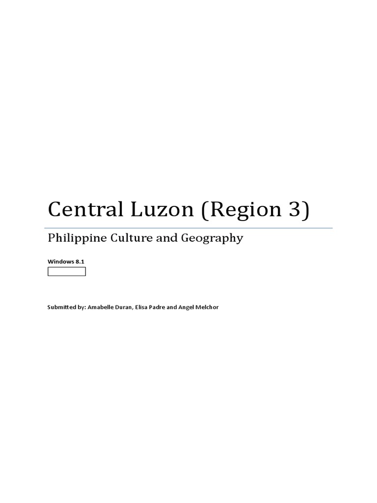Central Luzon (Region 3) : Philippine Culture and Geography | PDF ...