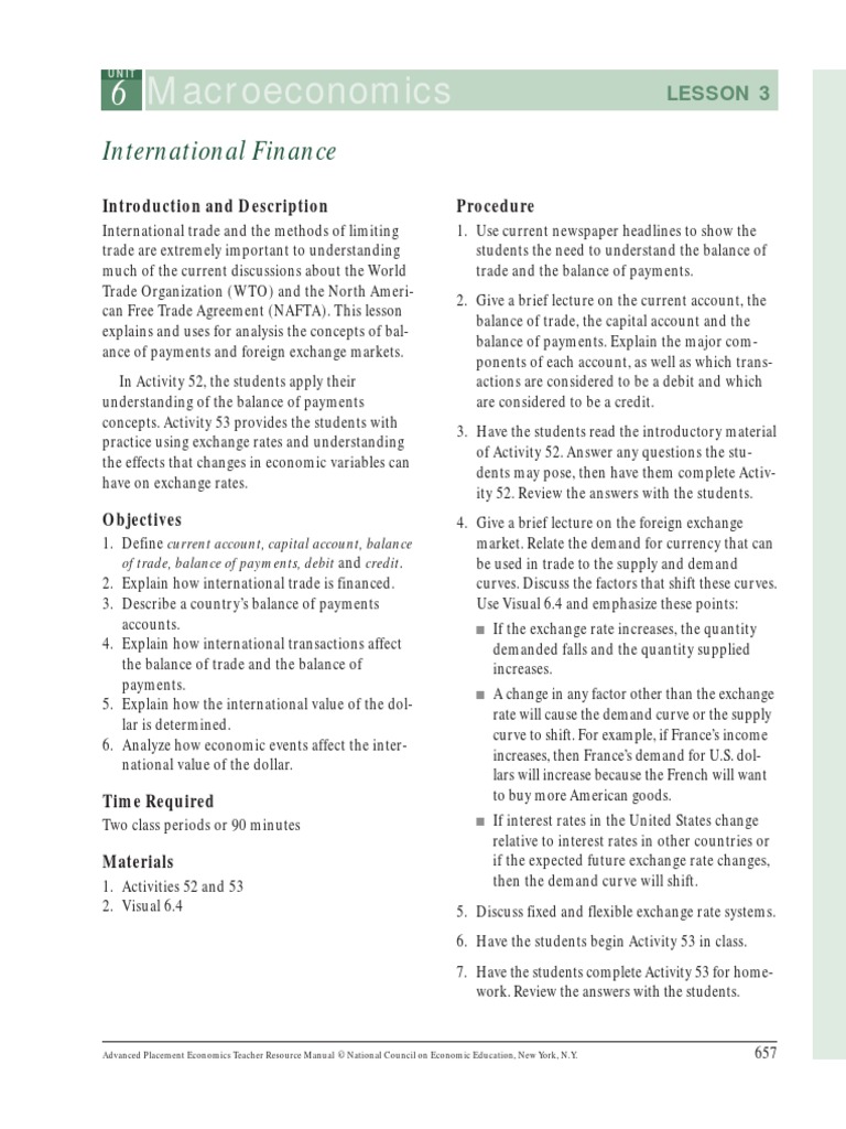 Macroeconomics: International Finance | PDF | Balance Of Trade ...