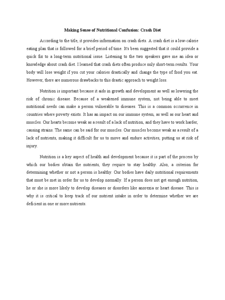 Making Sense of Nutritional Confusion | PDF