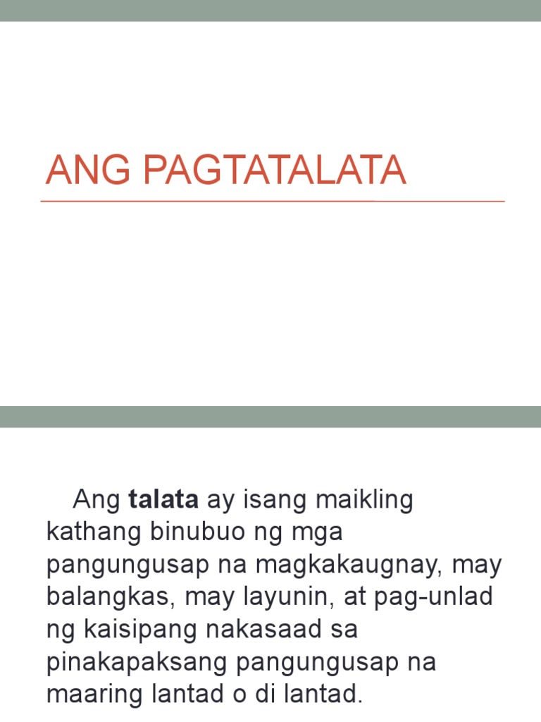 Ang Pagtatalata | PDF