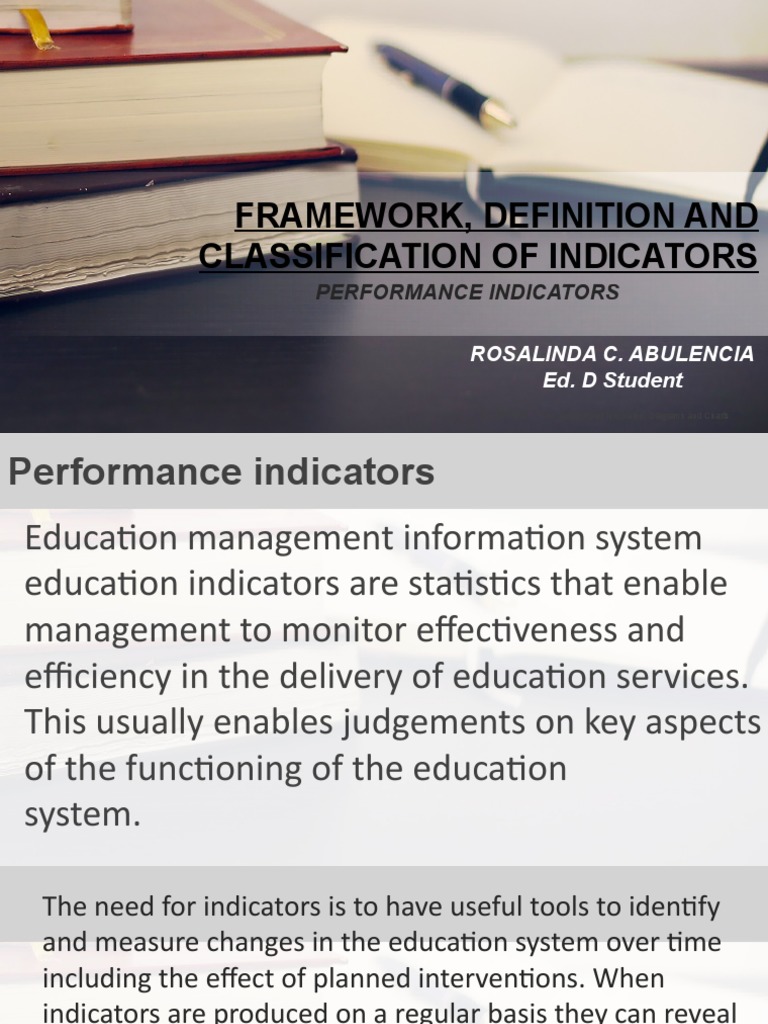 Framework, Definition and Classification of Indicators | PDF | Performance Indicator ...