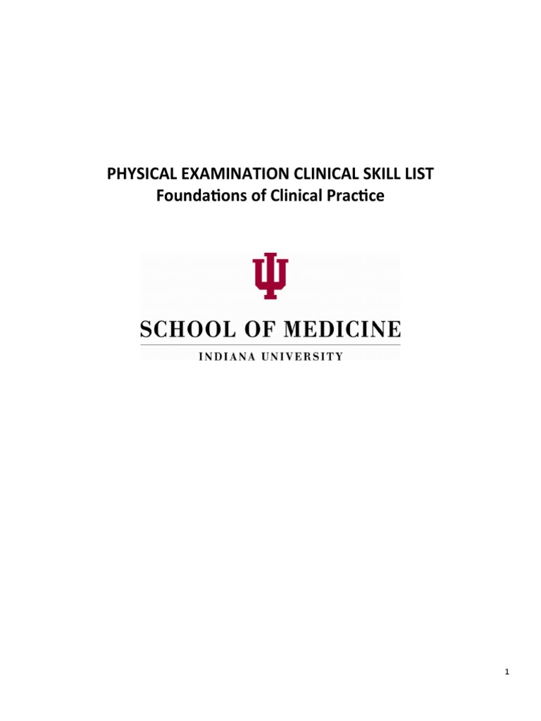 FCP Physical Exam Checklist FINAL | PDF