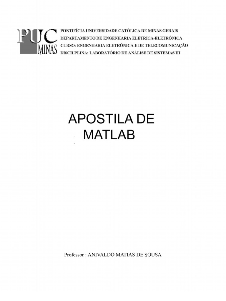 Apostila De Matlab Pdf Matlab Matriz Matemática