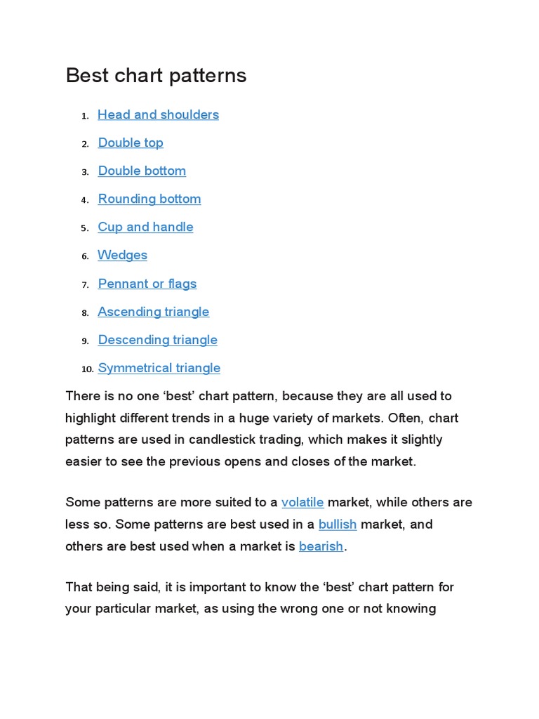 Best Chart Patterns | PDF | Market Trend | Investing