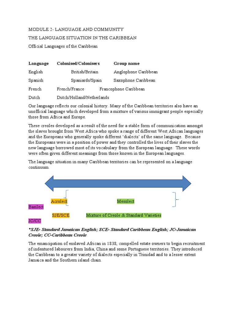 Caribbean Language Diversity Overview | PDF | Caribbean | English Language